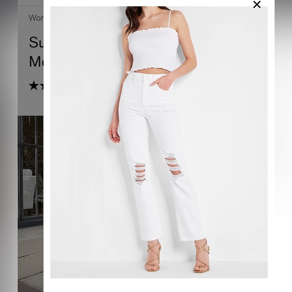 Express | Jeans | Conscious Edit Super High Waisted Ripped Modern ...